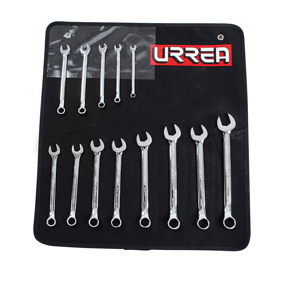 Juego de llaves combinadas pulido espejo métricas, 12 puntas, 9 piezas Urrea 1200HM - Ferretería ...